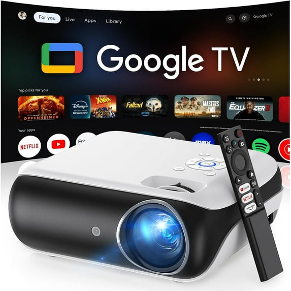 Official Licensed Google TV Smart Projector, 4K UHD Home Theater with ...