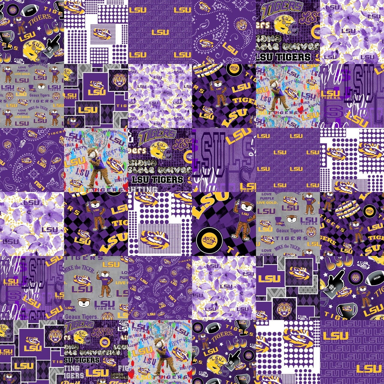 Official Licensed Louisiana State University Cheater Quilt Printed ...
