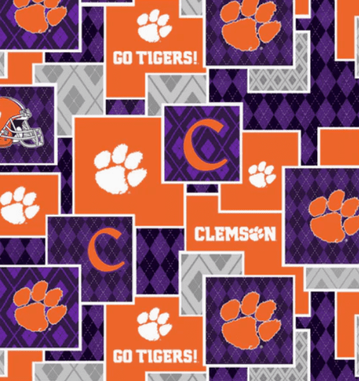 Official Licensed NCAA Clemson University Argyle Boxes Fabric by the ...