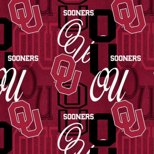 Official Licensed NCAA University of Oklahoma Letters Fabric by the ...