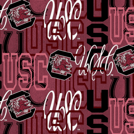 Official Licensed NCAA University of South Carolina Letters Fabric by ...
