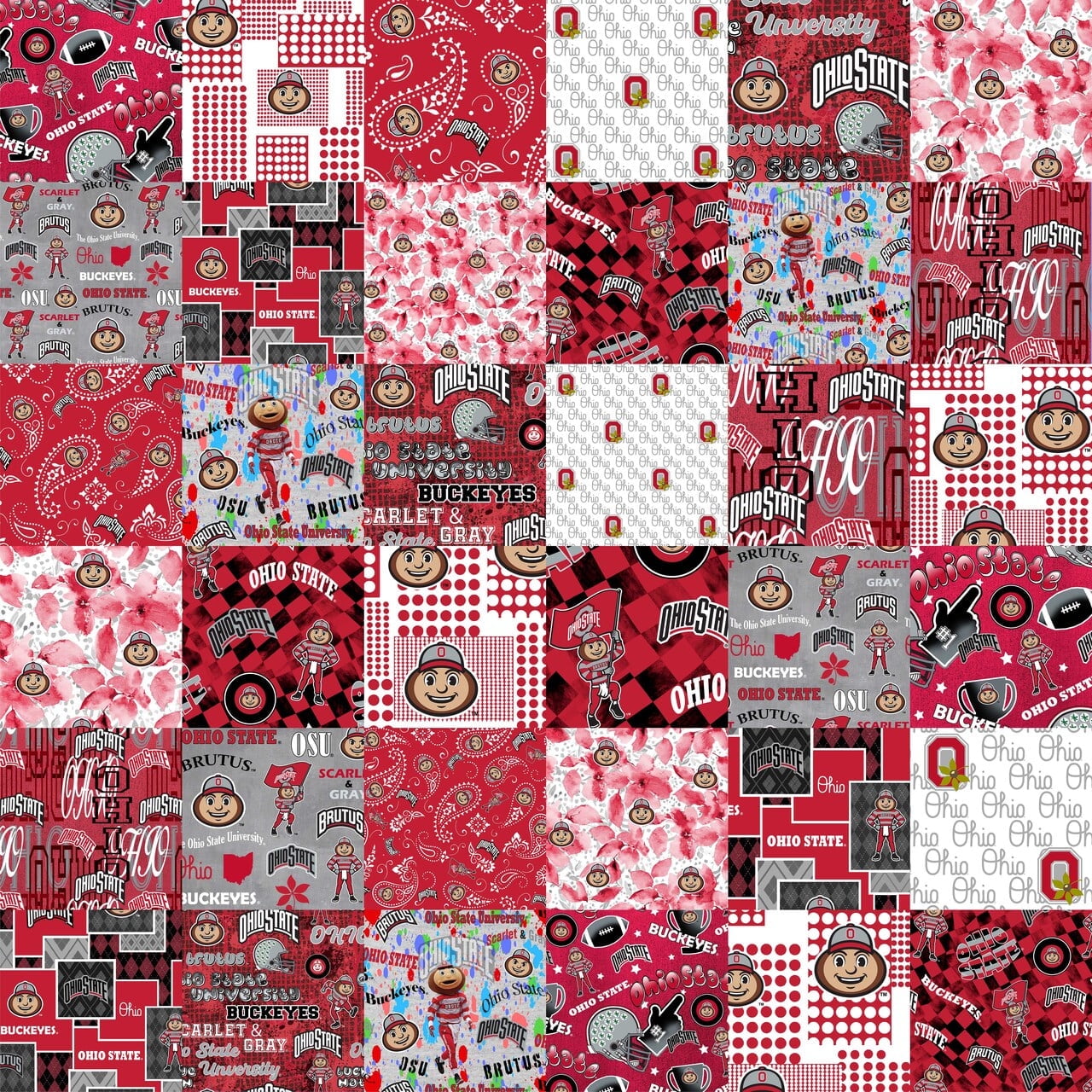 Official Licensed Ohio State University Cheater Quilt Printed Cotton ...