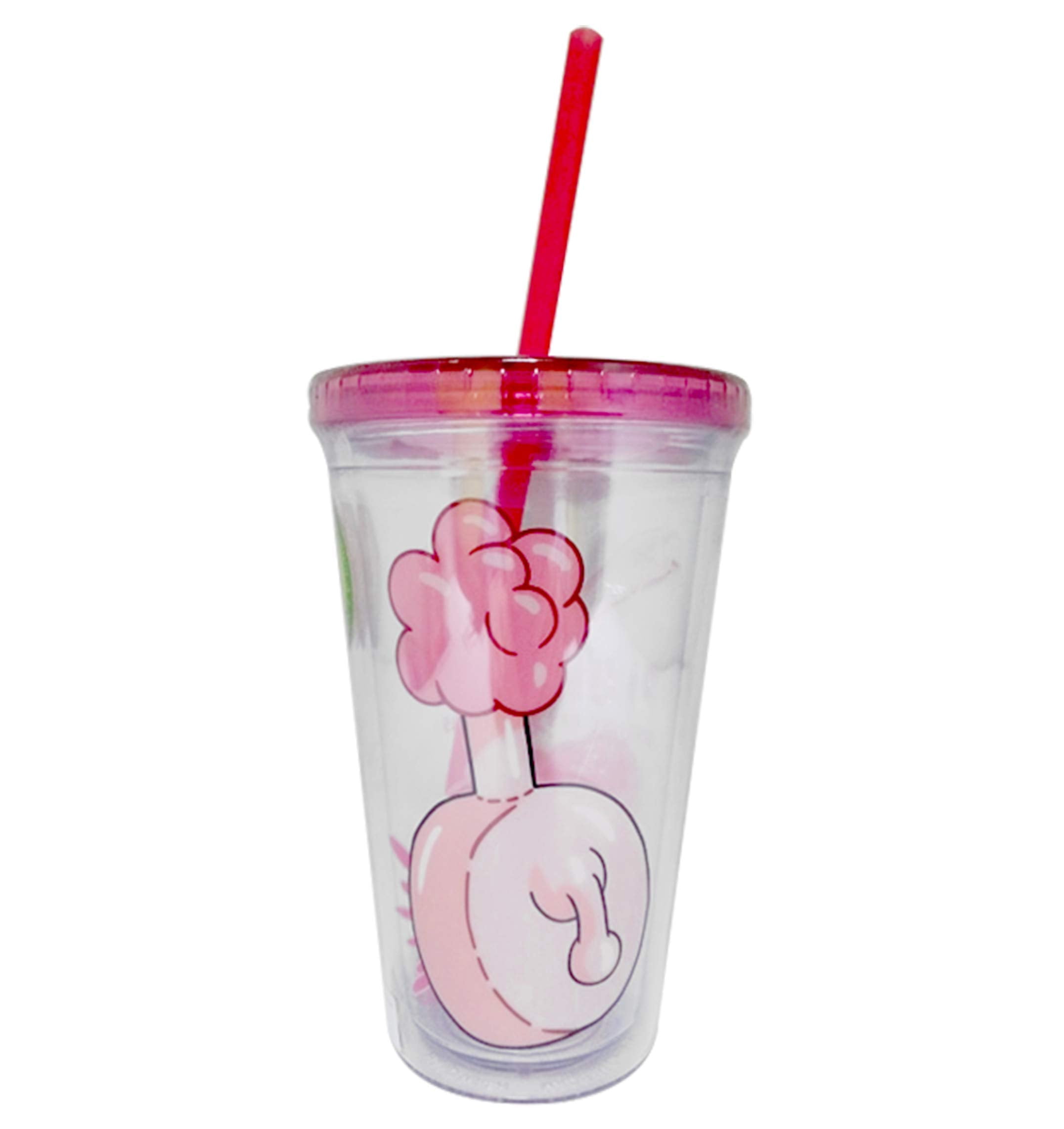 Official Licensed Rick and Morty Plumbus, Pink Plastic Cup with Straw ...