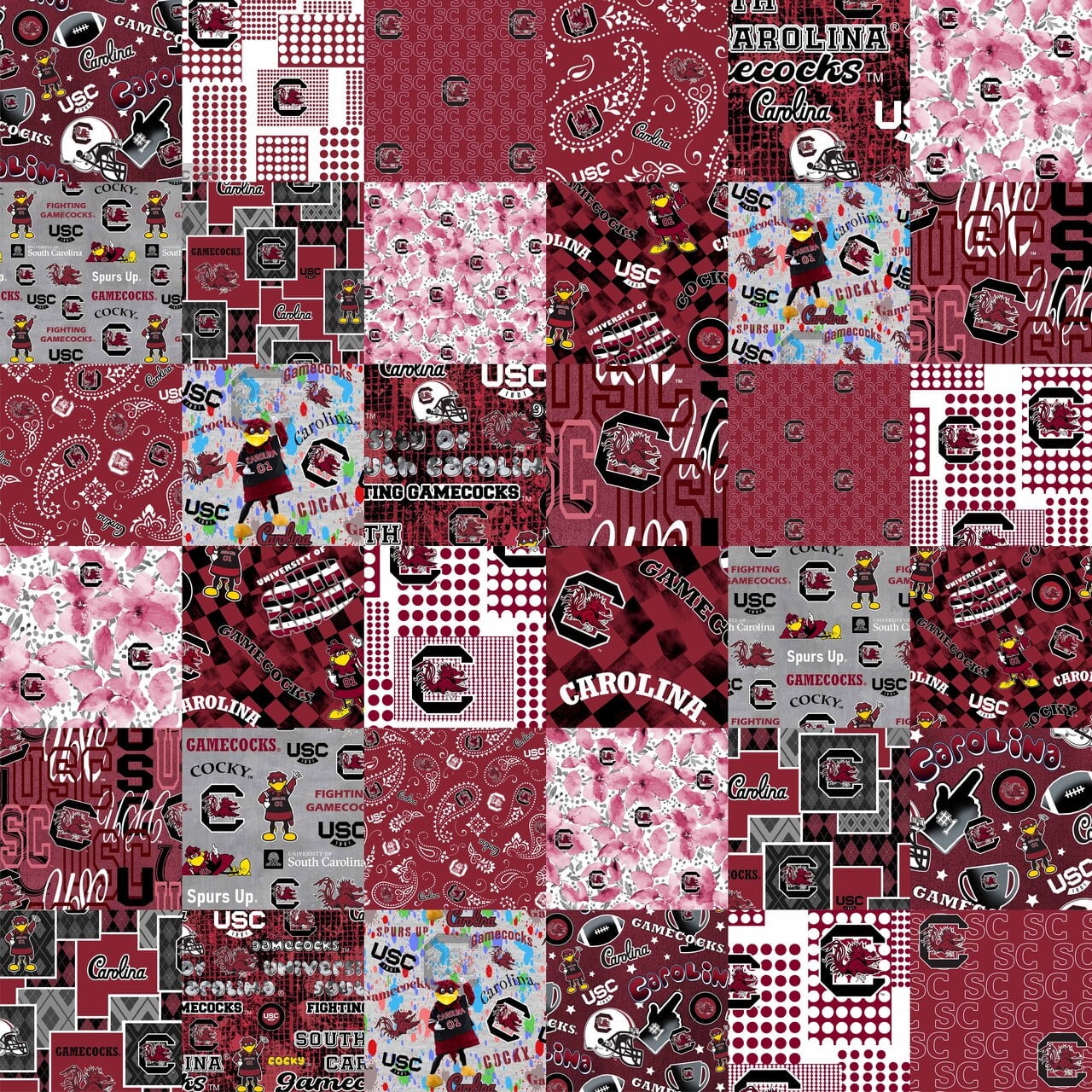 Official Licensed University of South Carolina Cheater Quilt Printed ...