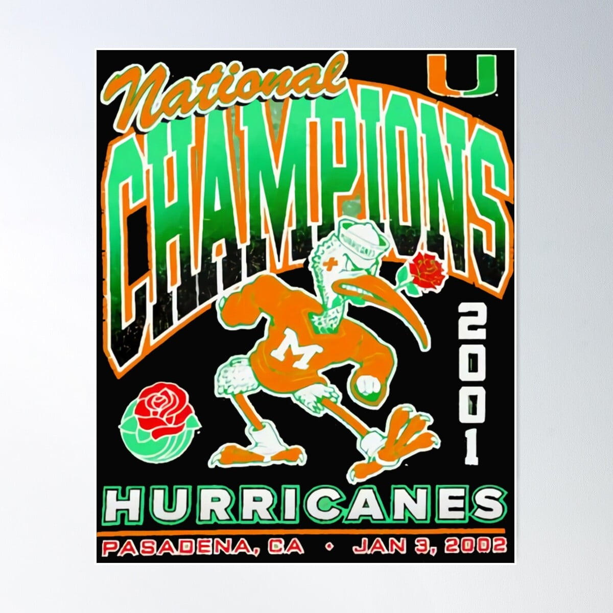 Official Miami Hurricanes 2001 National Champions Poster Wall Art ...