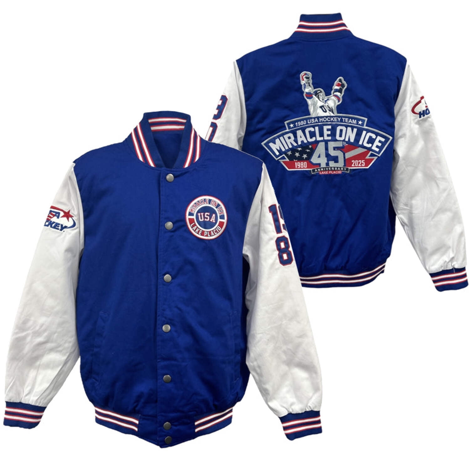 Official Miracle on Ice 45th Anniversary (1980-2025) fully embroidered Varsity Jacket - Walmart.com