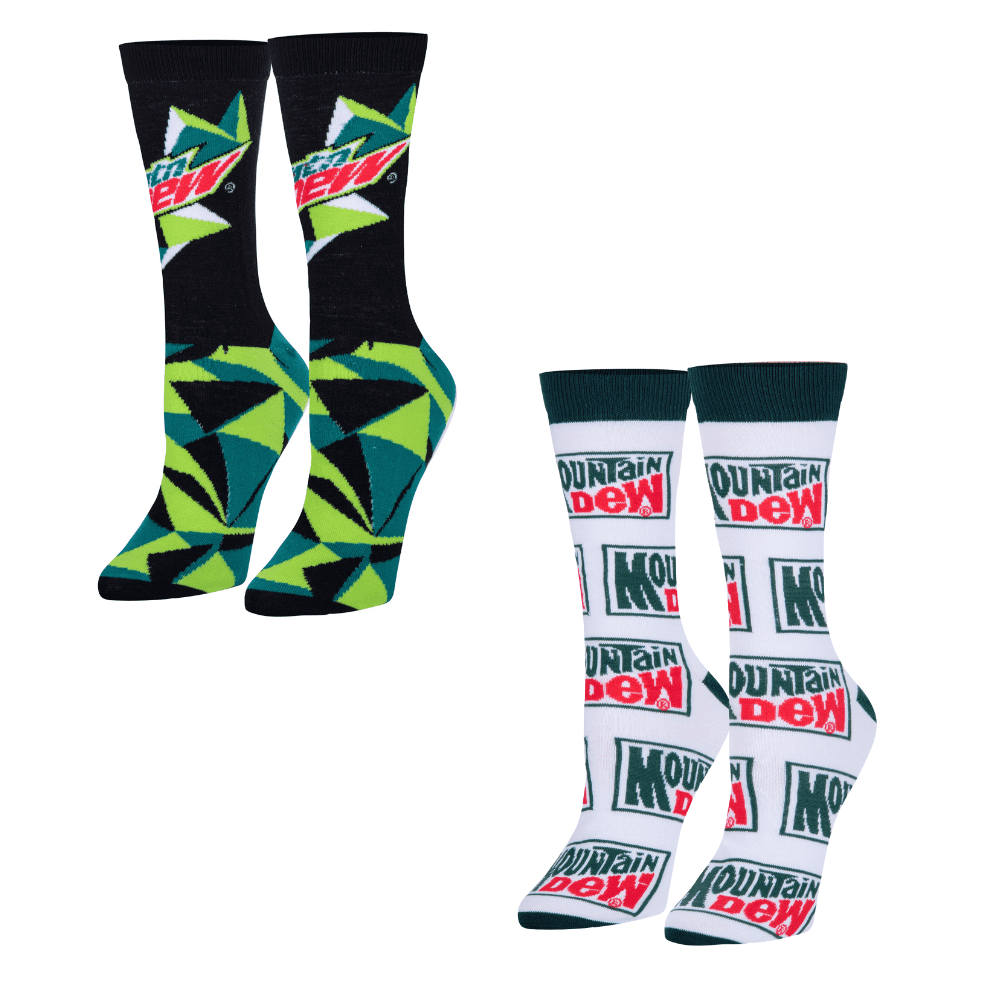 Official Mountain Dew Apparel, Crew Socks for Men, Fun Gift, Mix ...