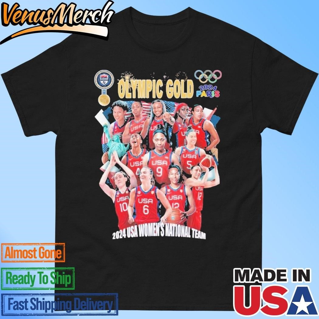 Official Olympic Gold 2024 Paris Usa Womens National Team T-shirt ...