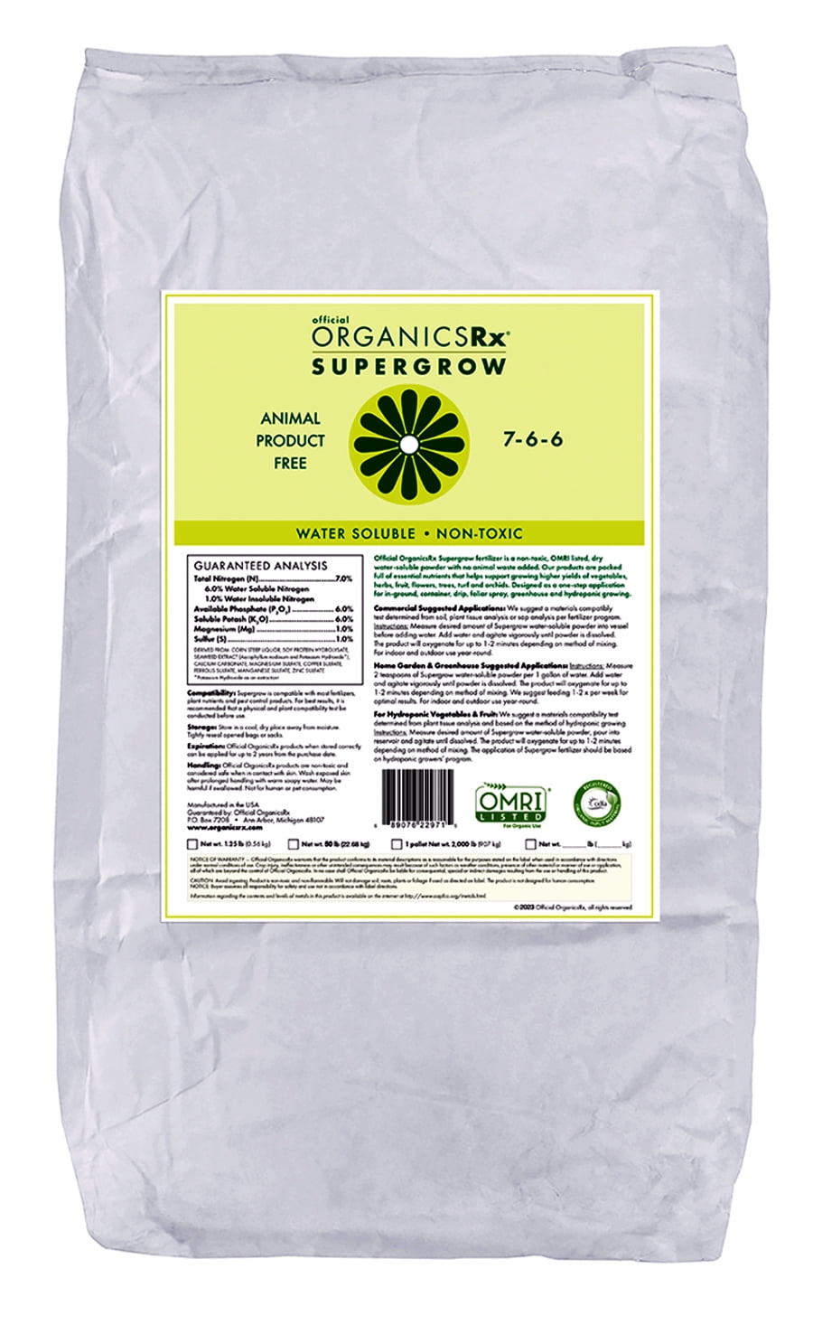Official OrganicsRx Supergrow 7-6-6 Fertilizer Powder for Plants ...