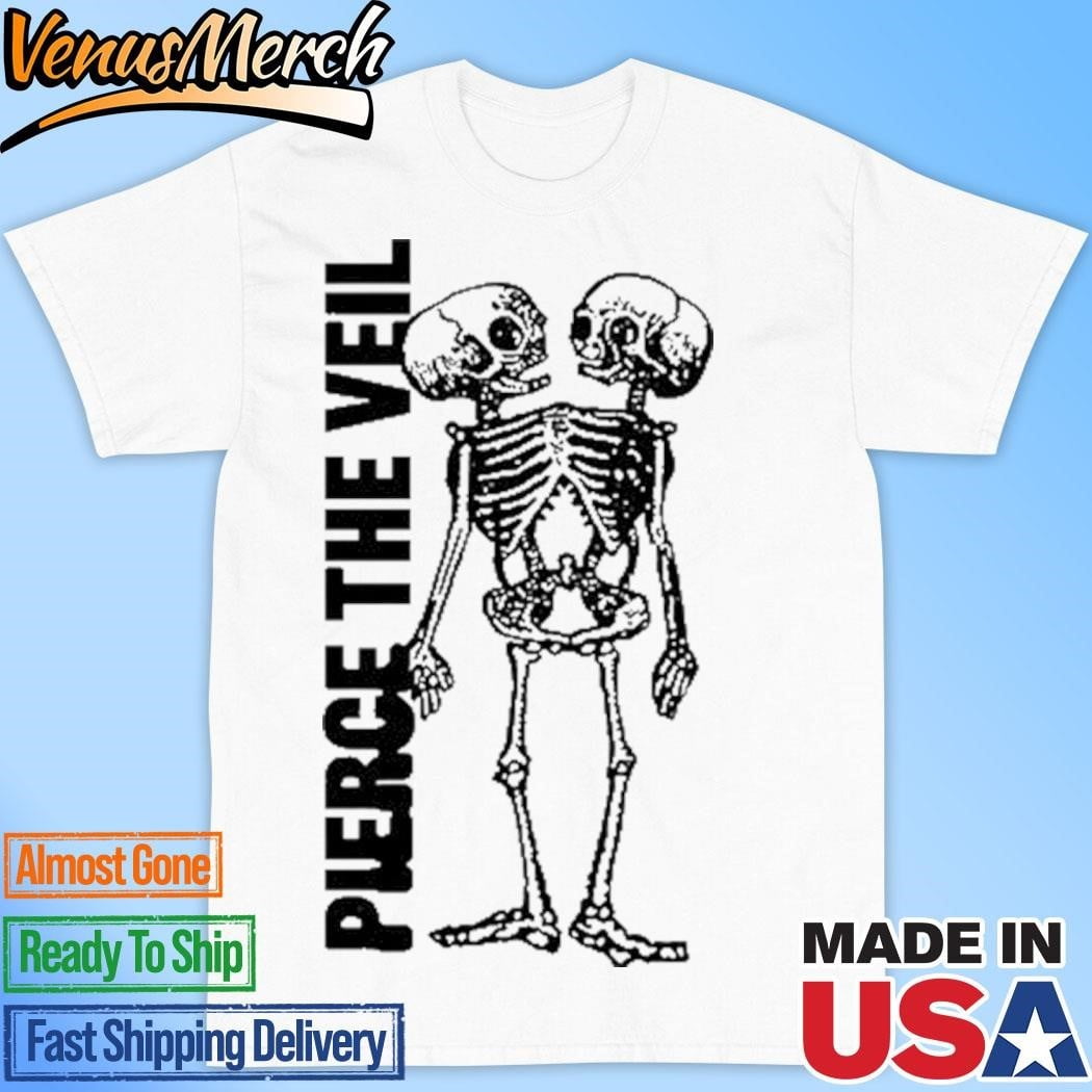 Official Pierce The Veil Tan Conjoined Skeleton Shirt - Walmart.com