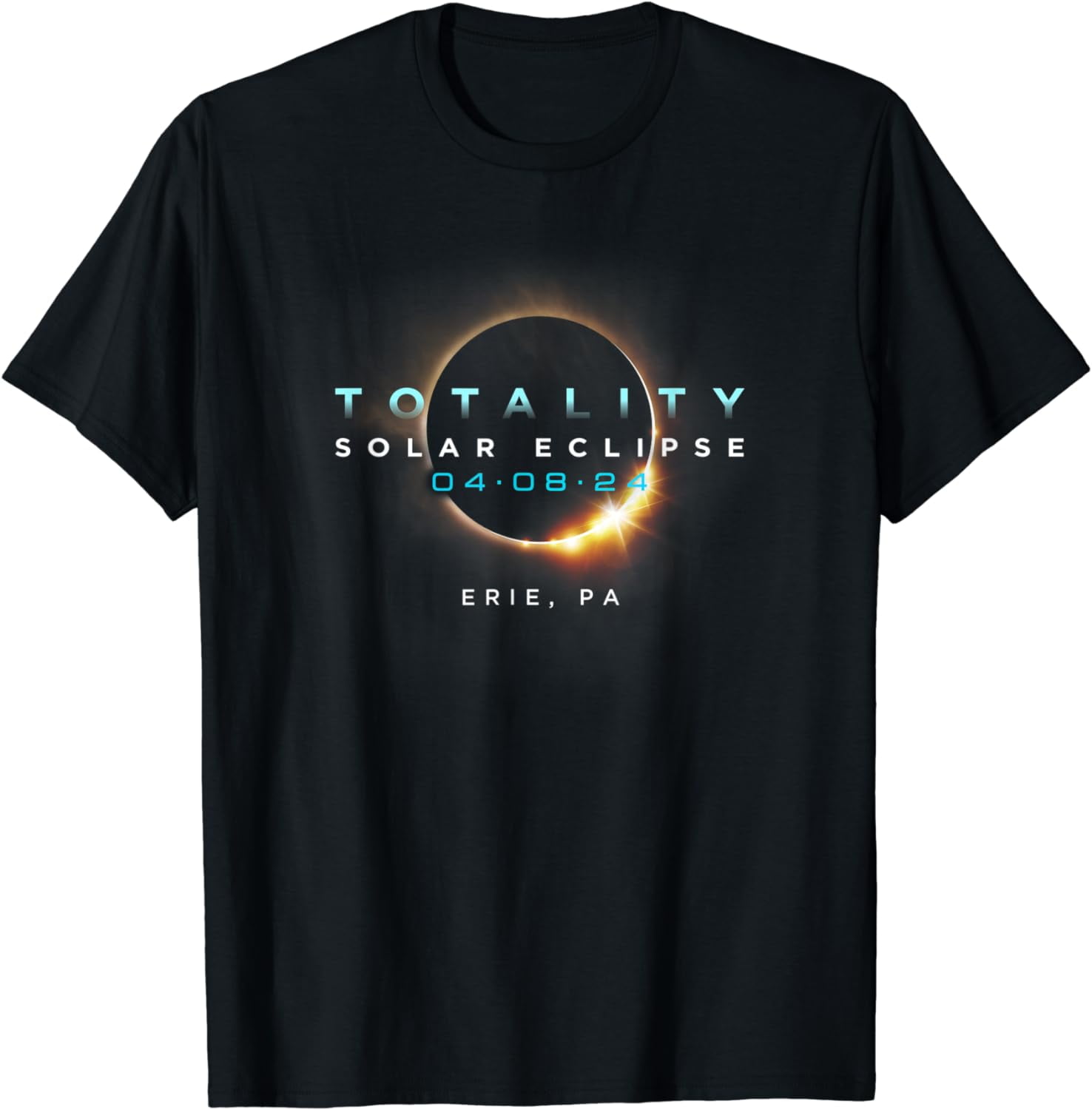 Official Solar Eclipse 2024 Erie, PA Totality 04-08-24 T-Shirt - Walmart.com