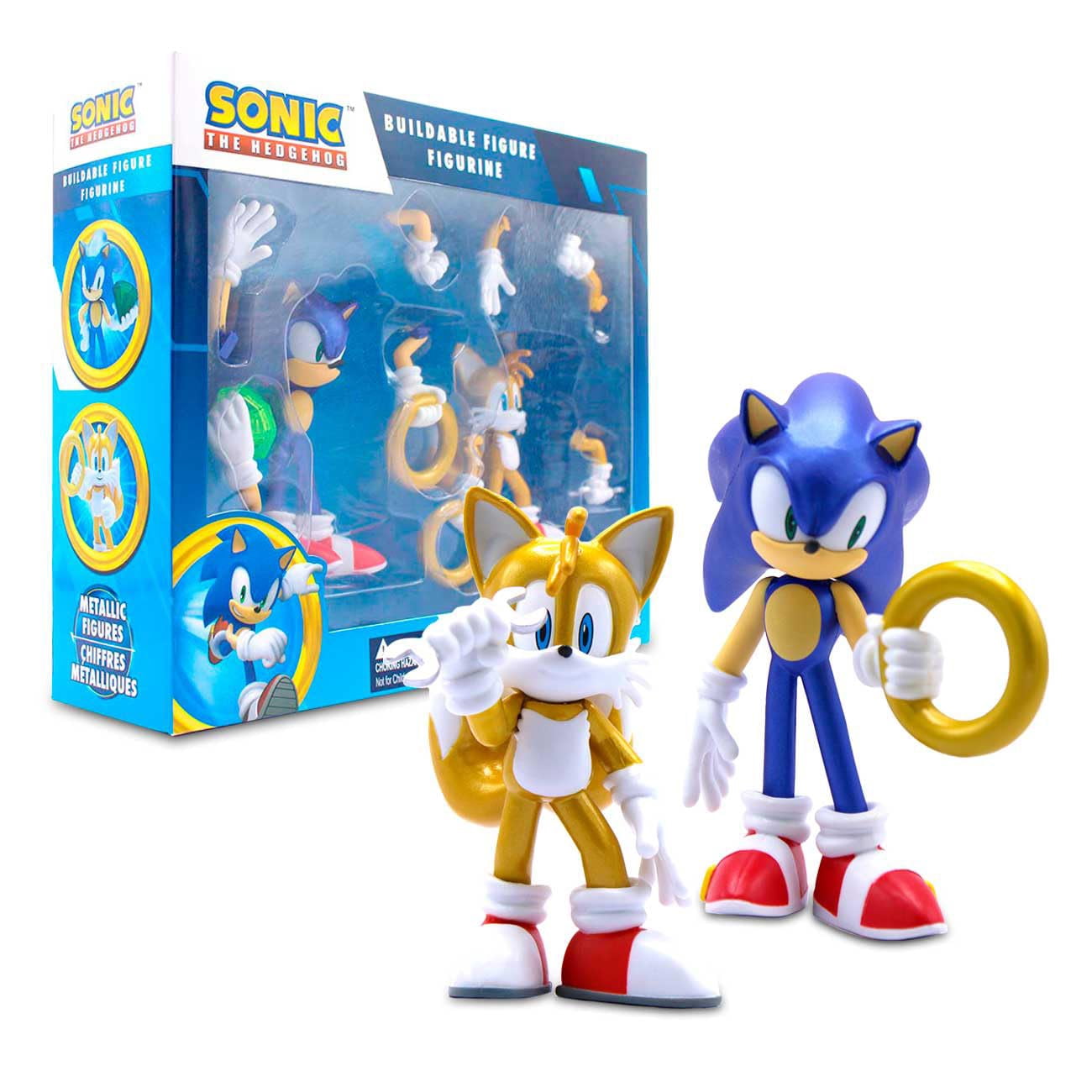 Official Sonic The Hedgehog Metallic Sonic & Tails 4″ Action Figures ...