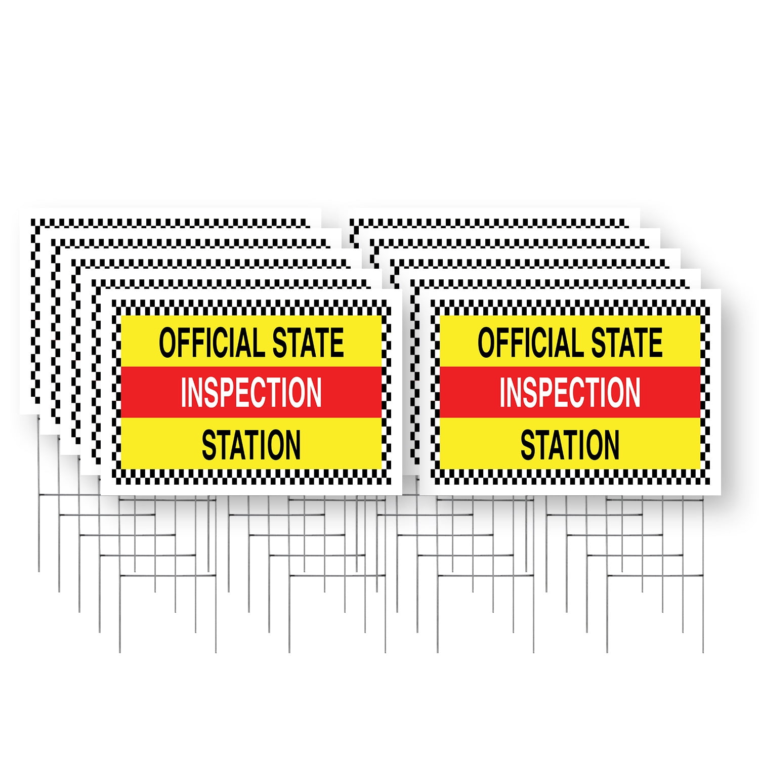 Official State Inspection Station Yard Sign 10 Pack of 24 Inch x 36 ...