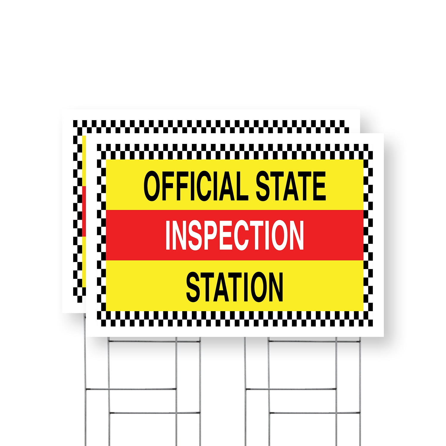 Official State Inspection Station Yard Sign 2 Pack of 24 Inch x 36 Inch ...