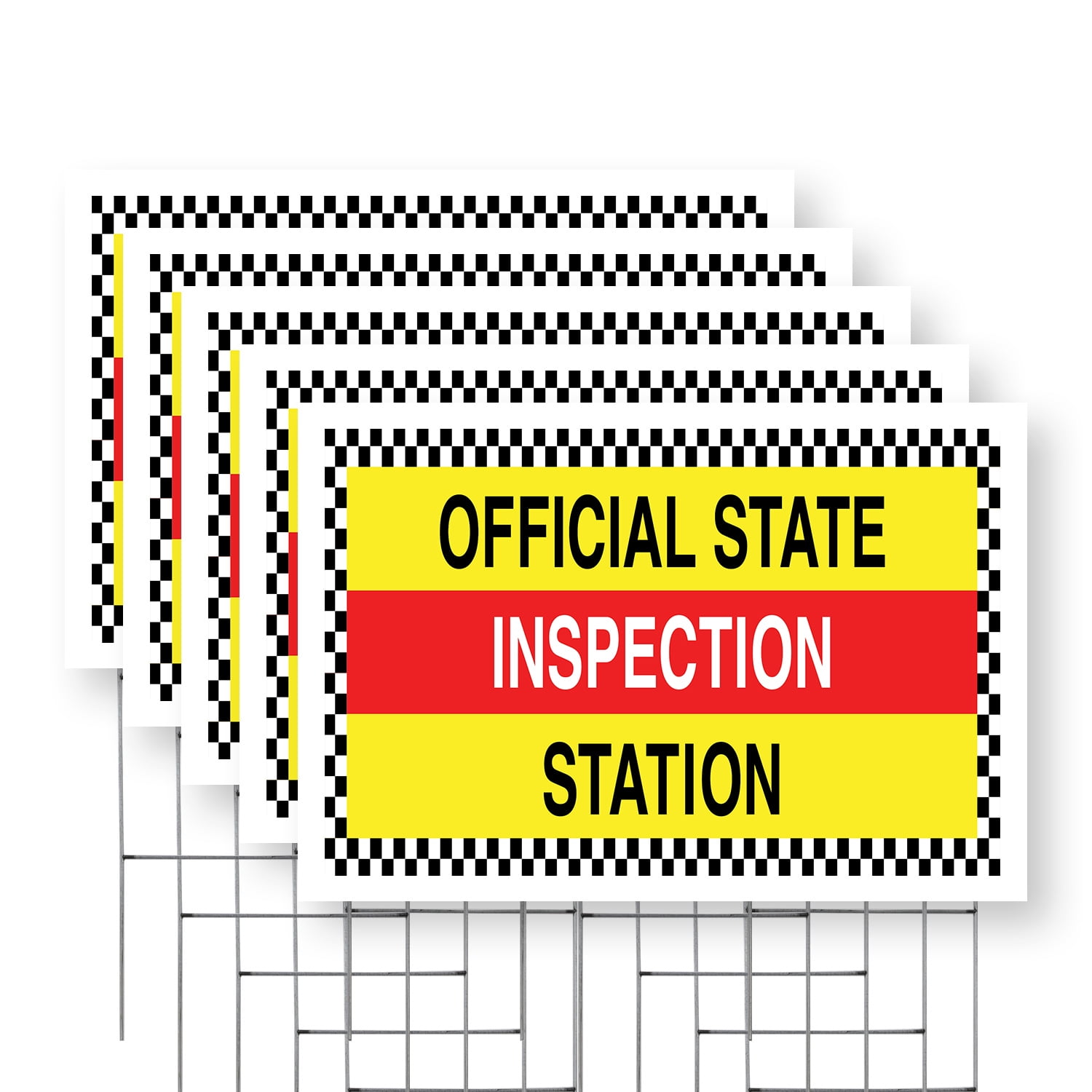 Official State Inspection Station Yard Sign 5 Pack of 24 Inch x 36 Inch ...