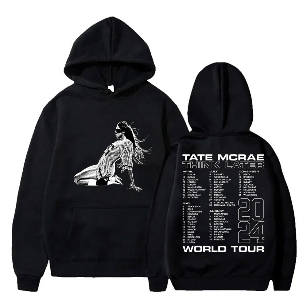 Official Tate McRae 'Think Later' World Tour New Logo Hoodie - Unisex Concert Merch Pullover ...