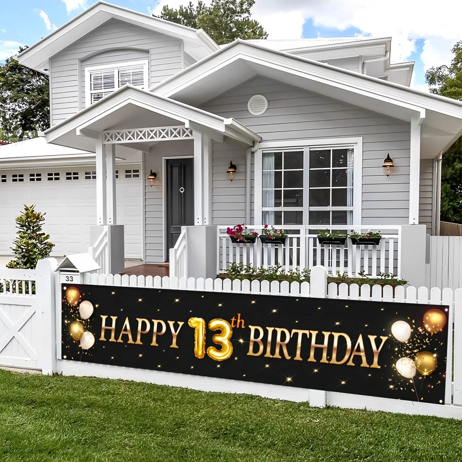 Official Teenager Banner for Indoor Outdoor Yard Happy 13th Birthday ...
