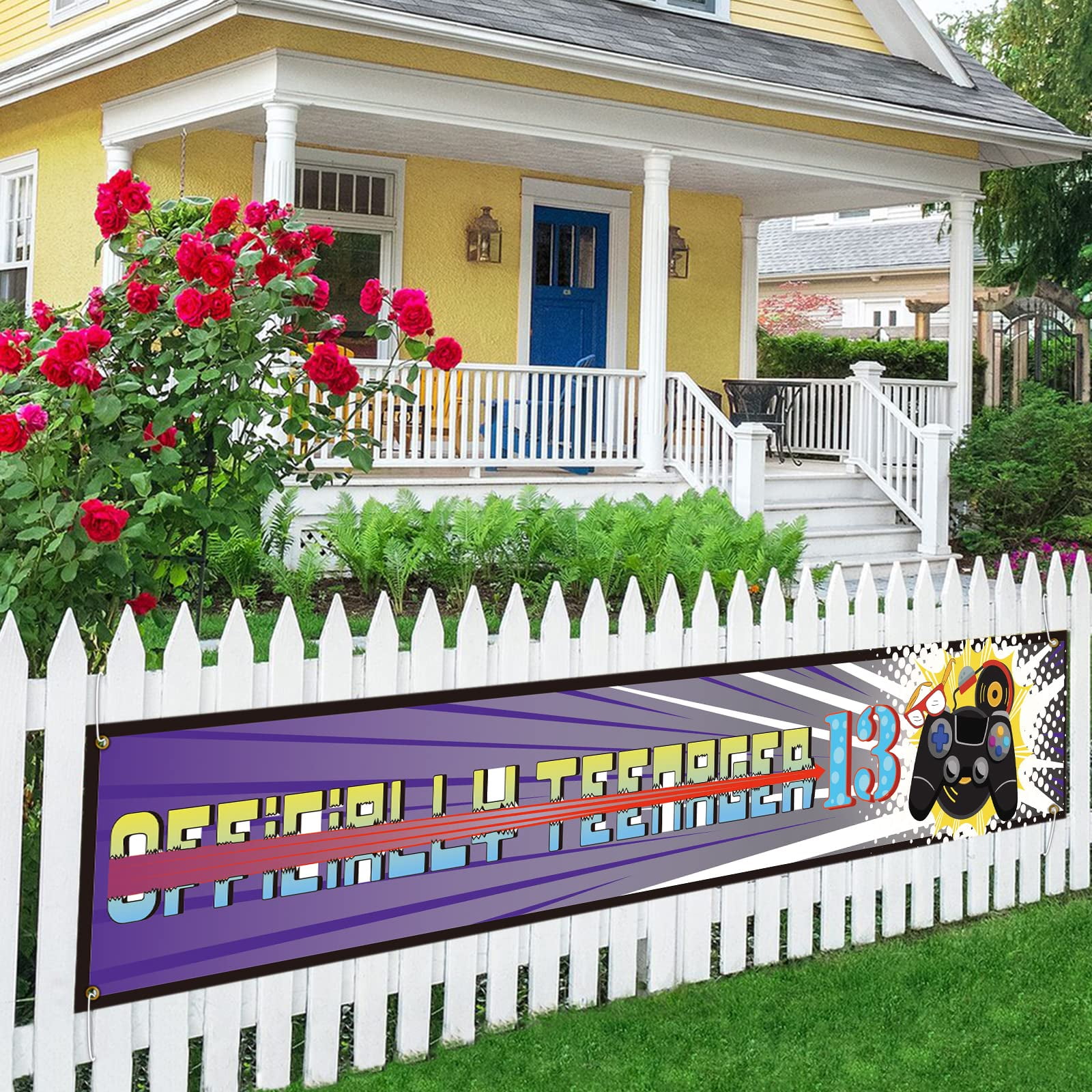 Official Teenager Banner for Indoor Outdoor Yard Happy 13th Birthday ...