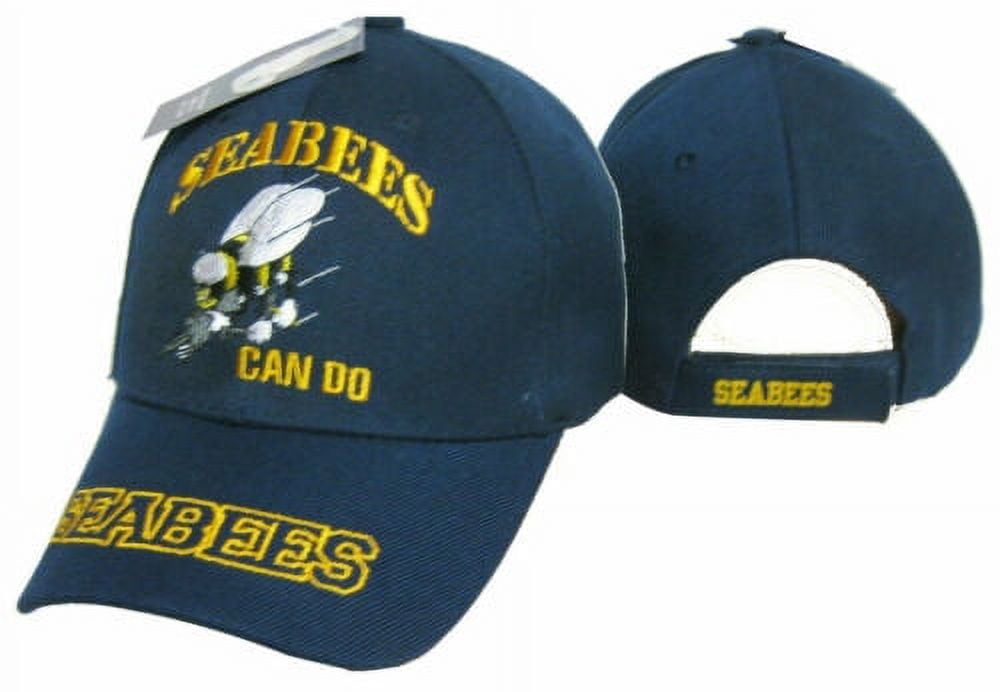 Official US Navy Licensed Seabees Can Do EMBROIDERED Hat Cap (BLUE ...