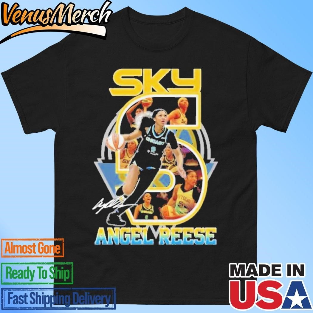 Official Wnba Chicago Sky Angel Reese 5 Signature T-shirt - Walmart.com