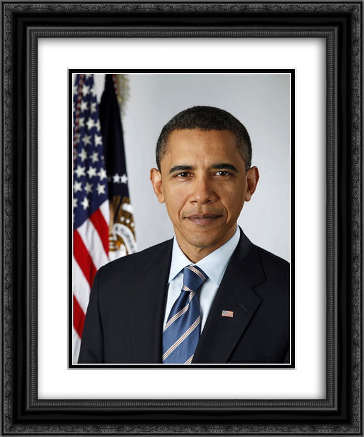 Official portrait of President-elect Barack Obama 18x24 Double Matted ...