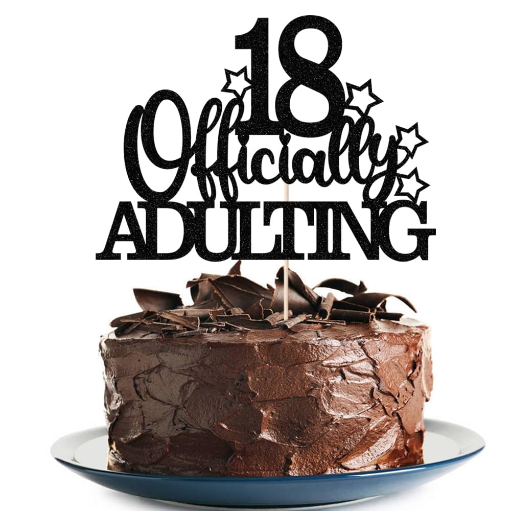Officially Adulting 18TRDN Cake Topper, Happy 18th Birthday Cake ...