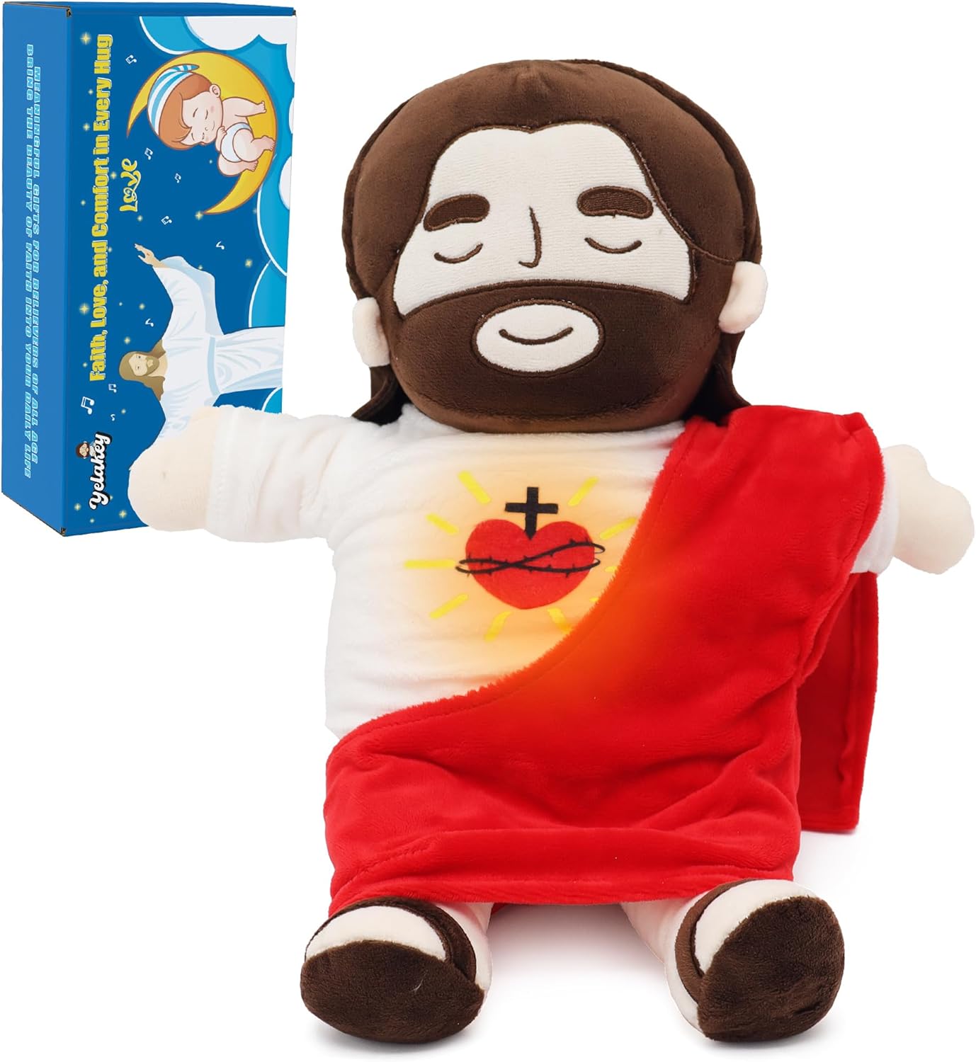 Officially Jesus Plush Breathing Soothing Stuffed Animal Heart of Jesus ...