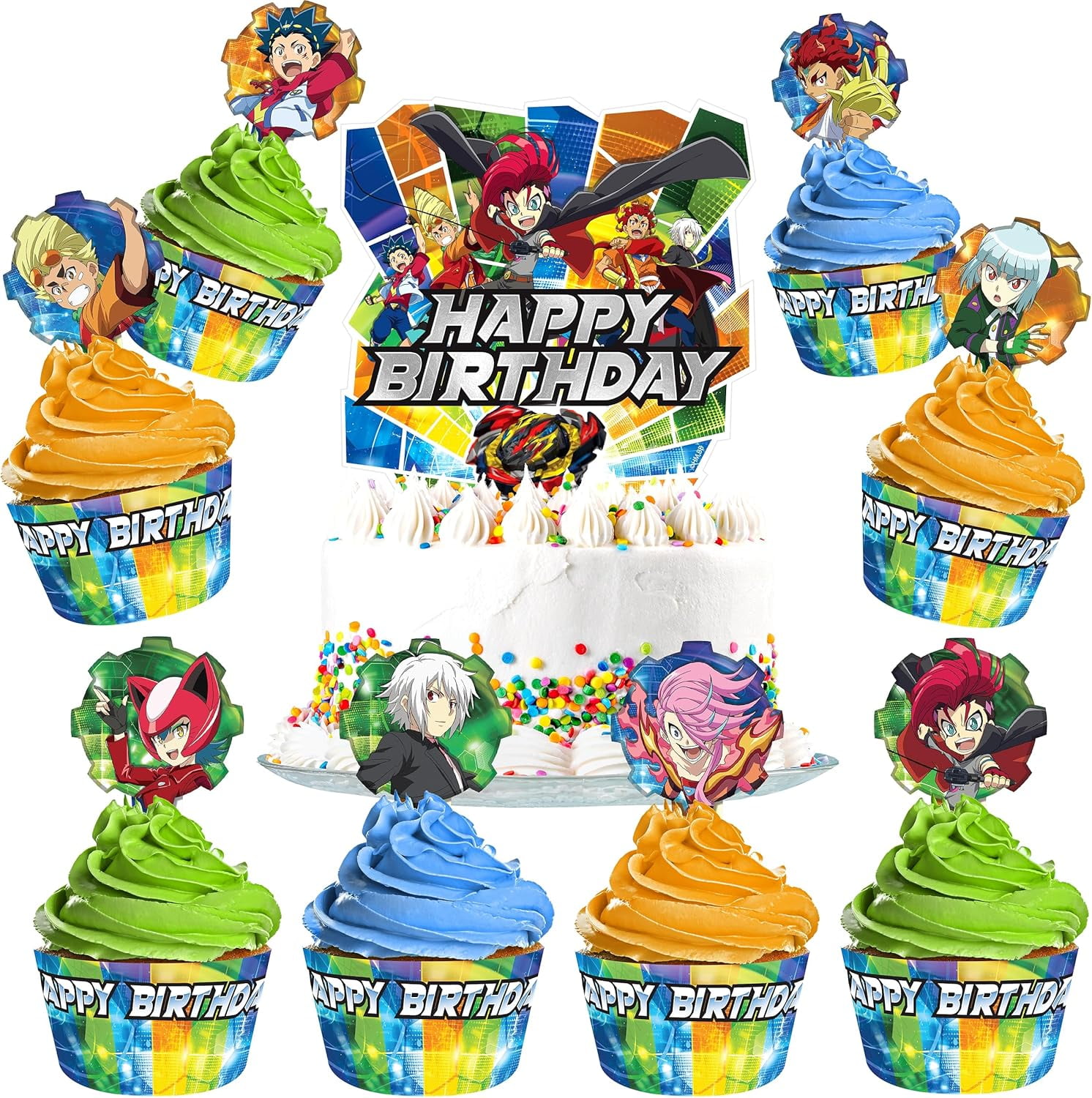 Officially Licensed BEYBLADE BURST Cake Topper Set - (1) BEYBLADE Cake ...