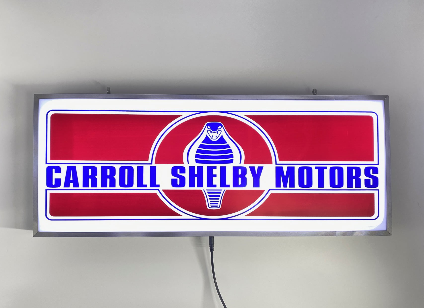 Officially Licensed Carroll Shelby Motors Cobra Light-Up Aluminum Sign ...