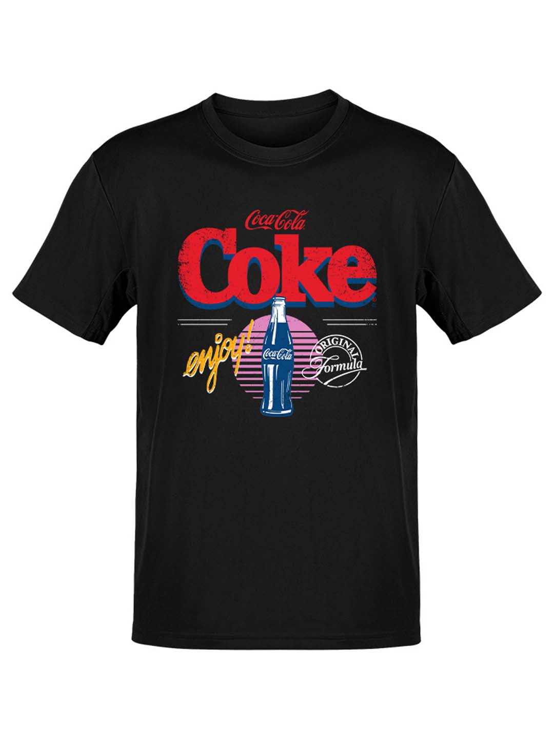 Officially Licensed Coca-Cola Classic Red Bottle Graphic Logo Men's T ...