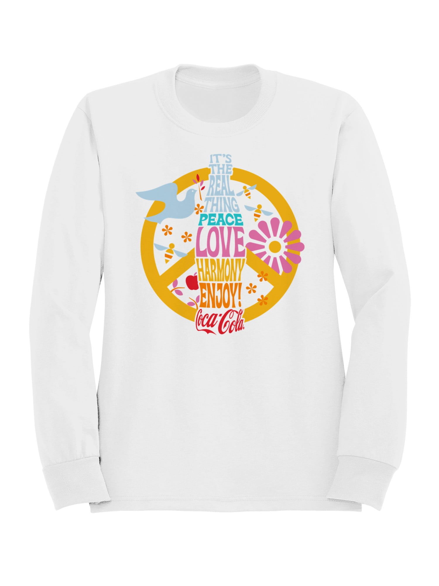 Officially Licensed Coca Cola Real Thing Peace Love Harmony Women's ...