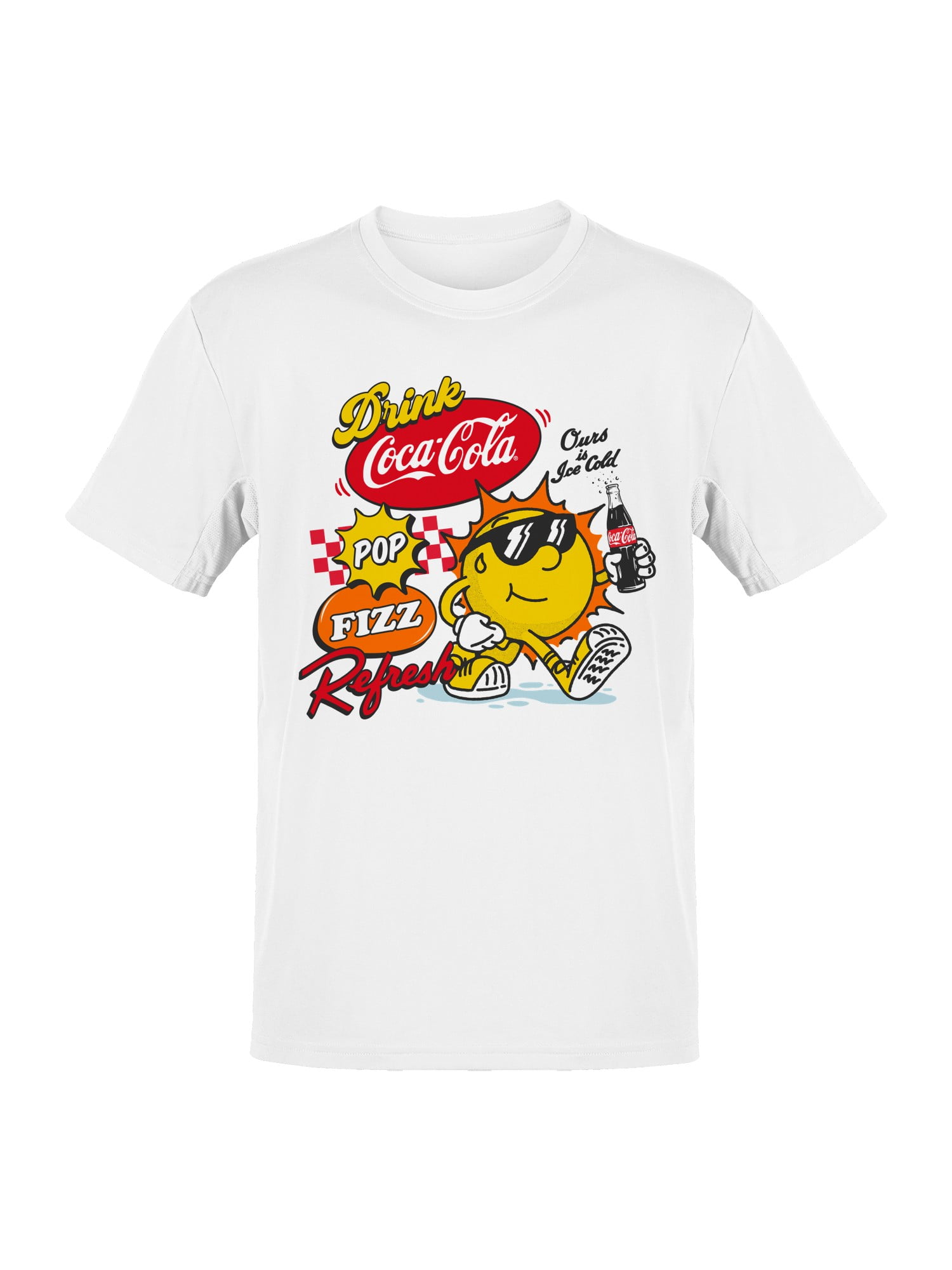 Officially Licensed Coca Cola Retro Coke Pop Fizz Refresh Men's T-shirt ...