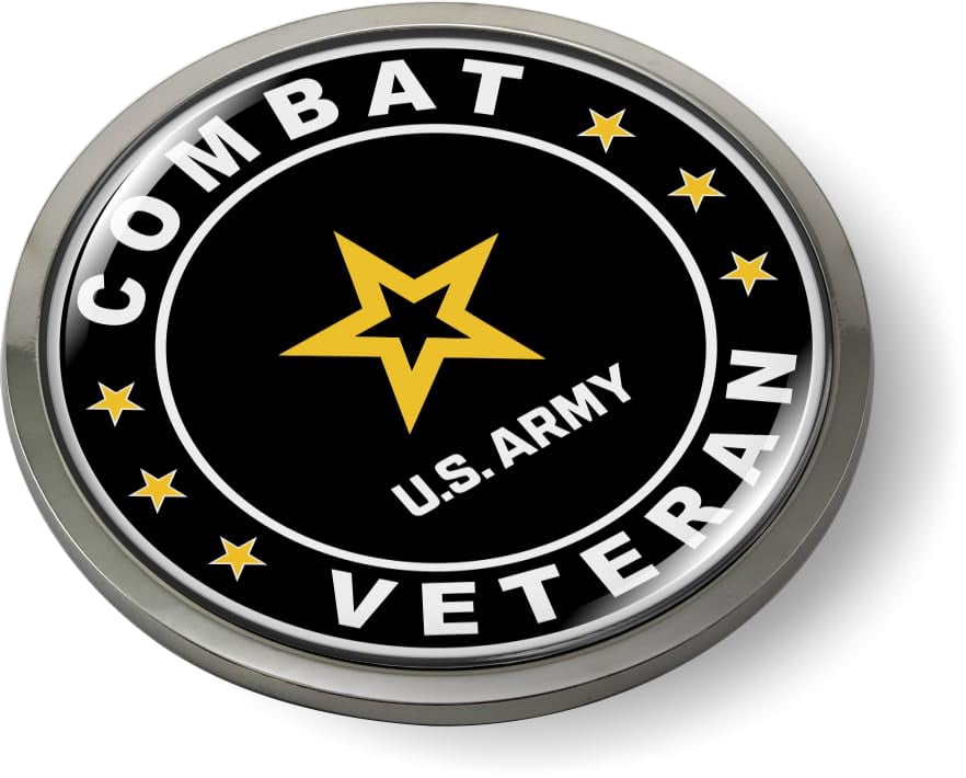 BestLicensePlateFrames - U.S. Army Combat Veteran 3D Domed CAR Emblem ...
