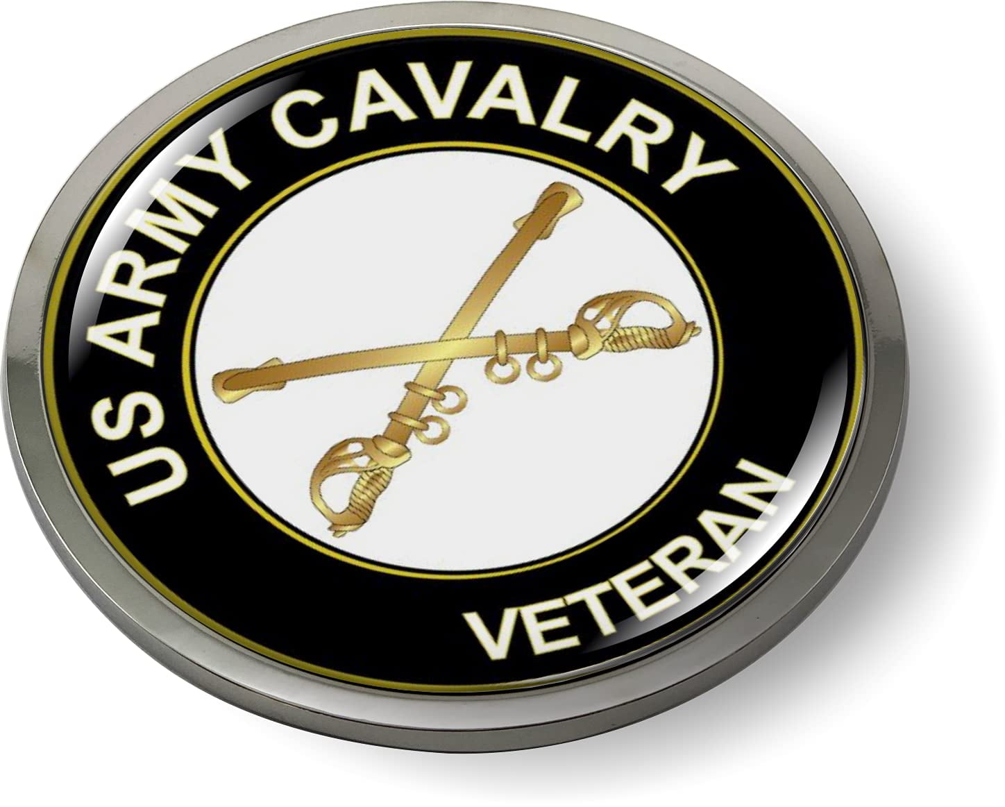 BestLicensePlateFrames - US Army Cavalry Veteran 3D Domed CAR Emblem ...
