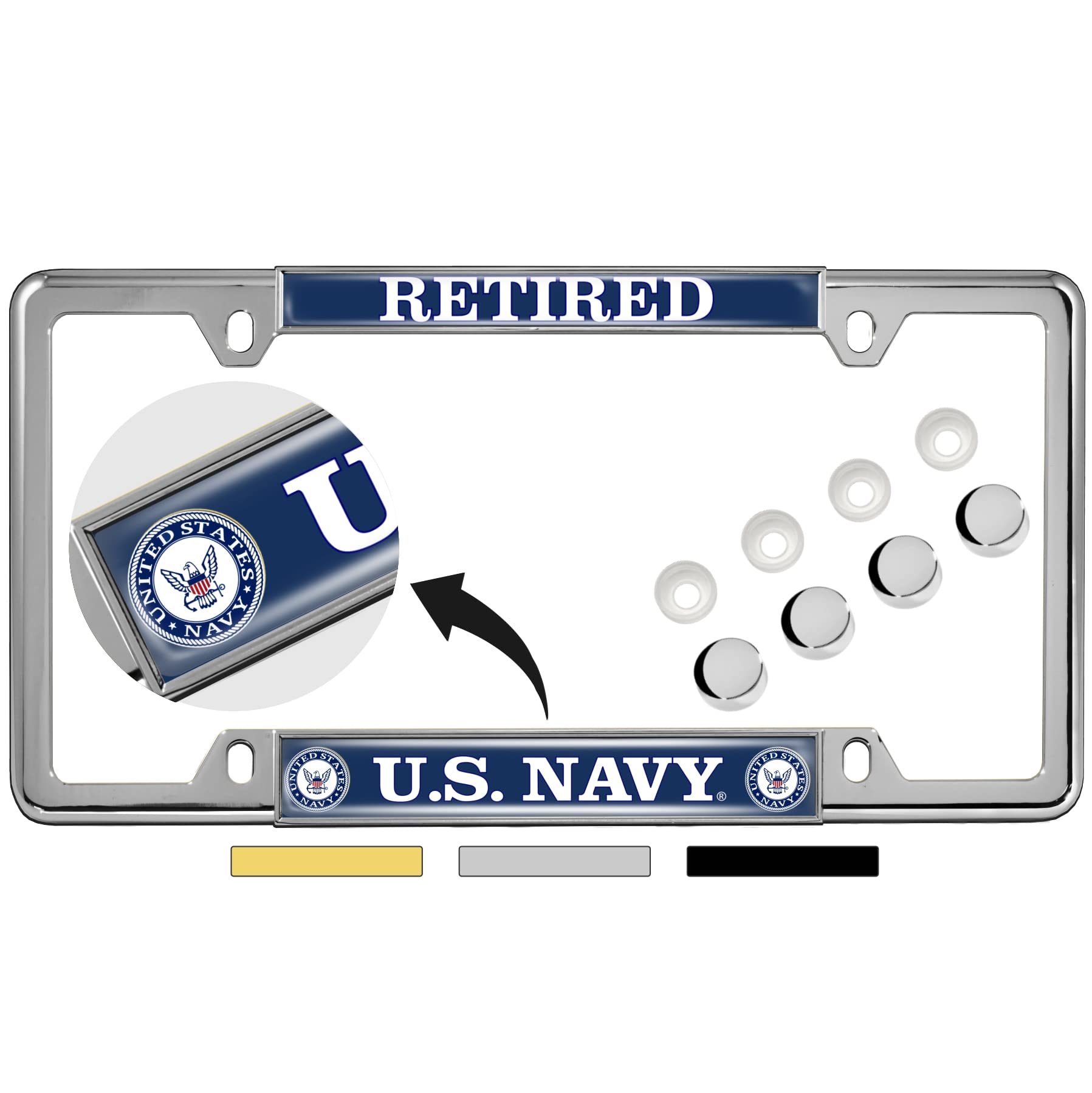 [Officially Licensed Product] - United States Navy Retired - Domed ...