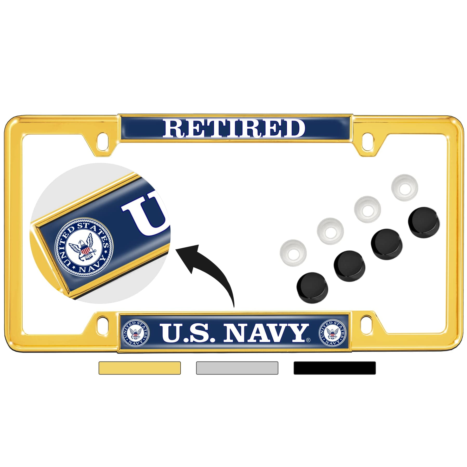 [Officially Licensed Product] - United States Navy Retired - Domed ...