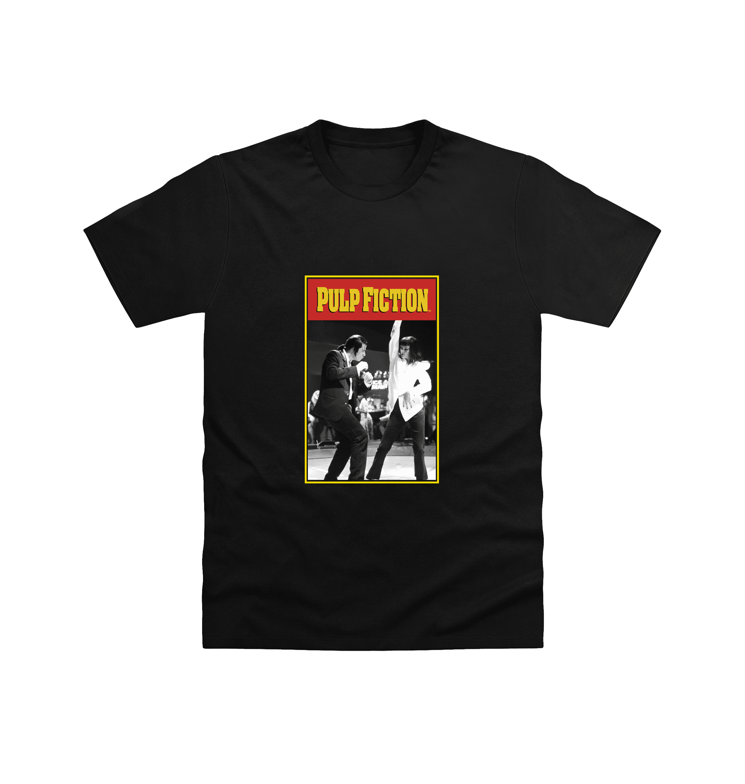 Officially Licensed Pulp Fiction Dance Portrait Black Unisex T-Shirt ...