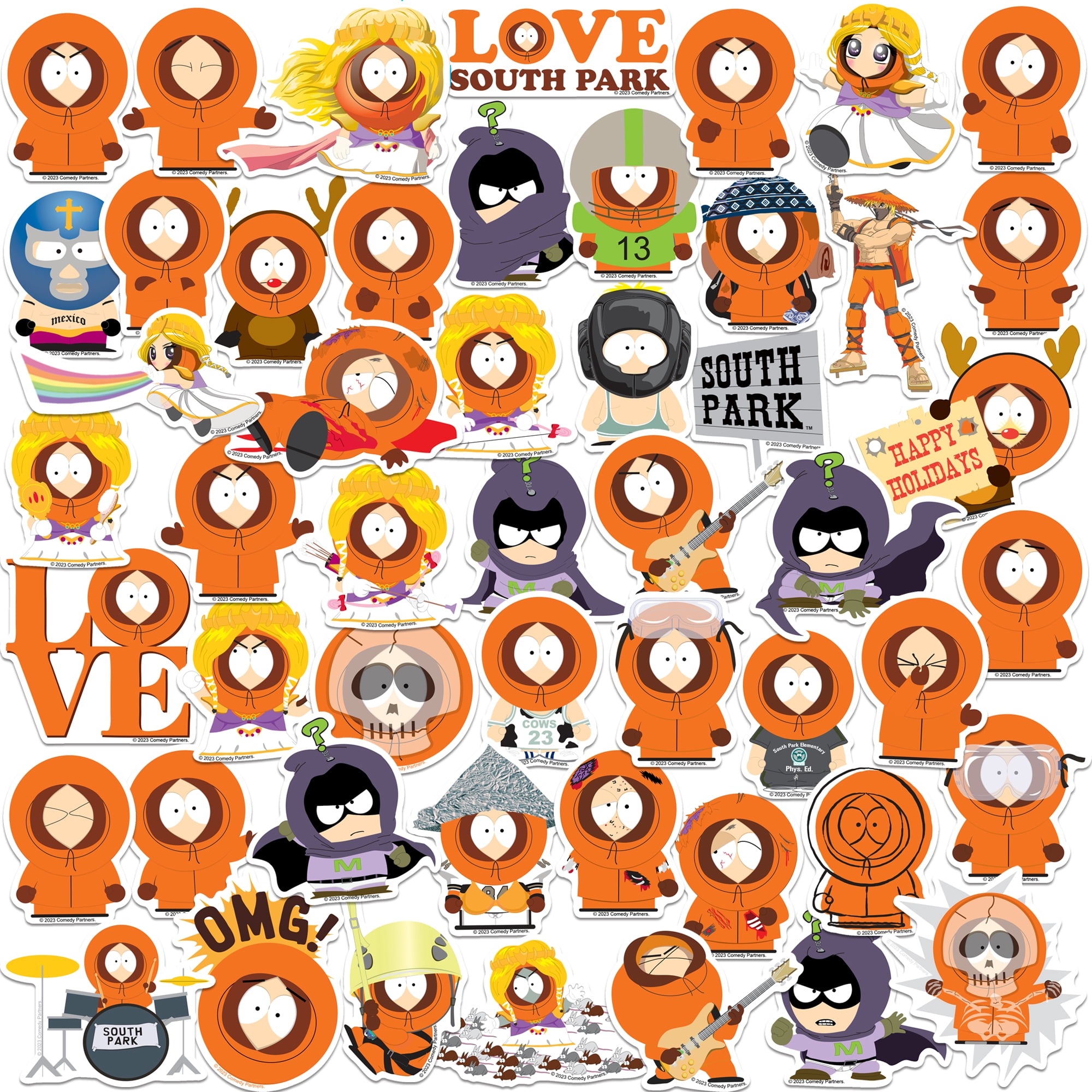 Officially Licensed South Park Kenny 50ct Vinyl Large Deluxe Stickers ...