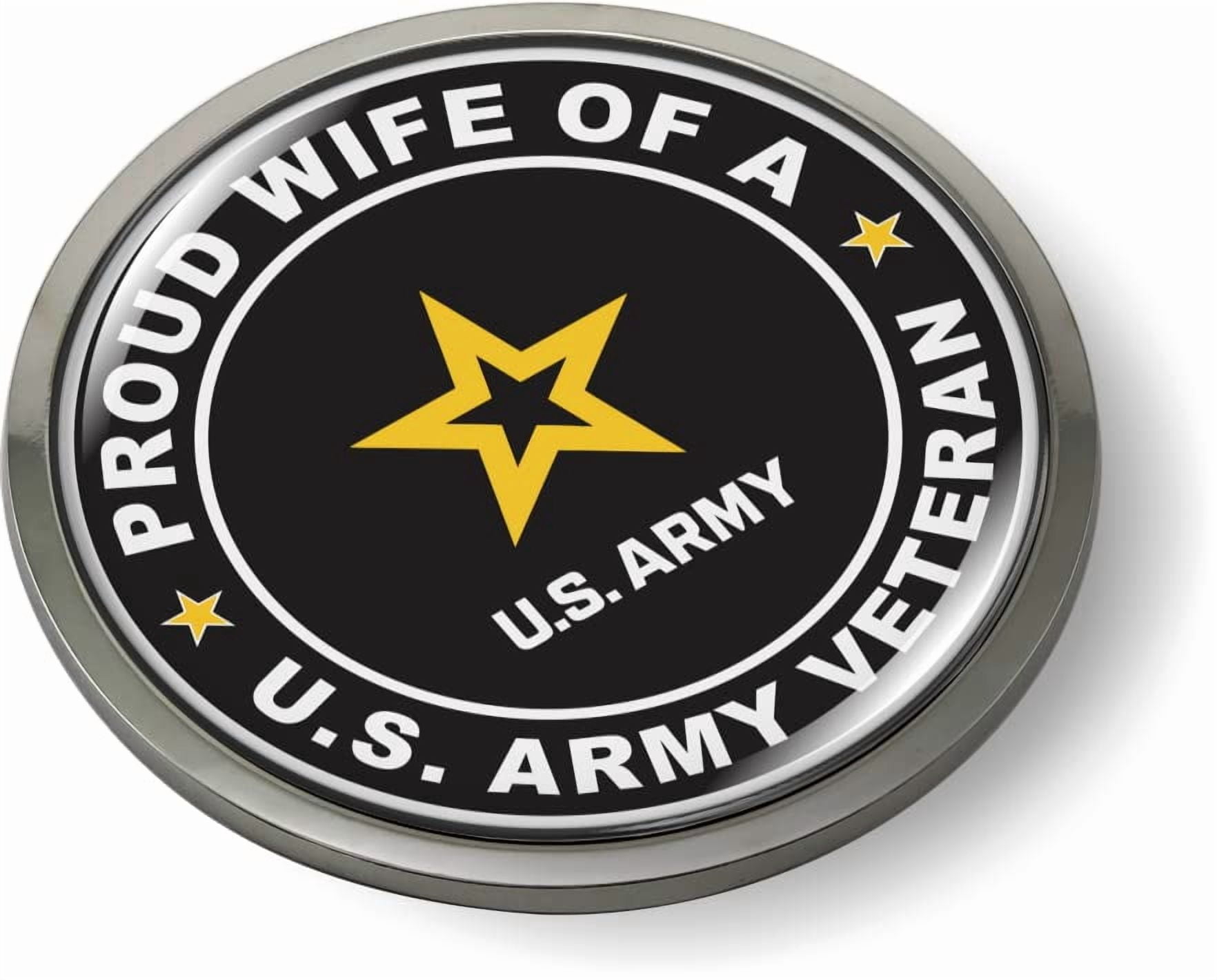 BestLicensePlateFrames - Proud Wife of a US Army Veteran CAR Emblem 3D ...