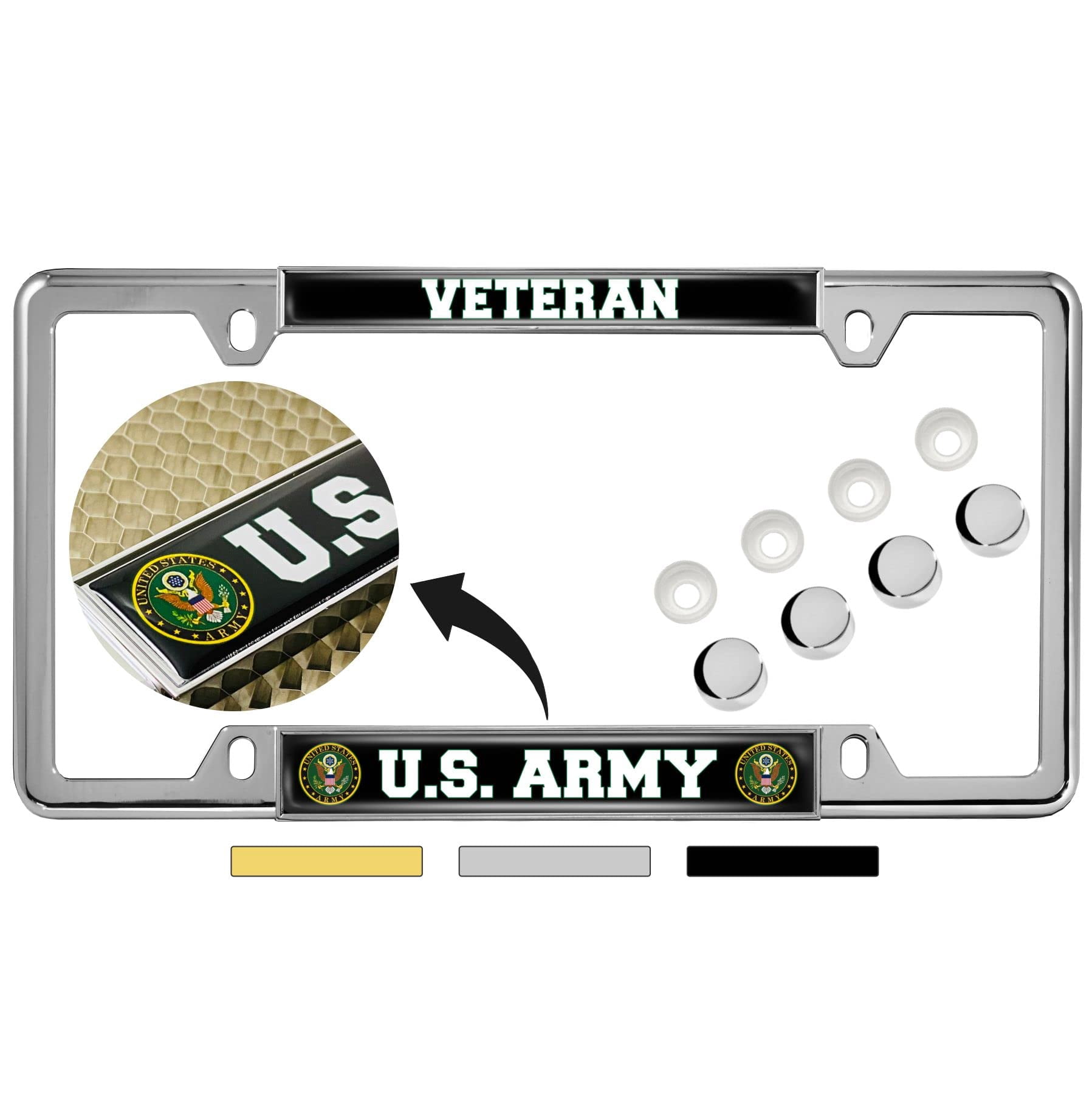 [Officially Licensed Product] - U.S. Army Veteran - Domed Custom-Made ...