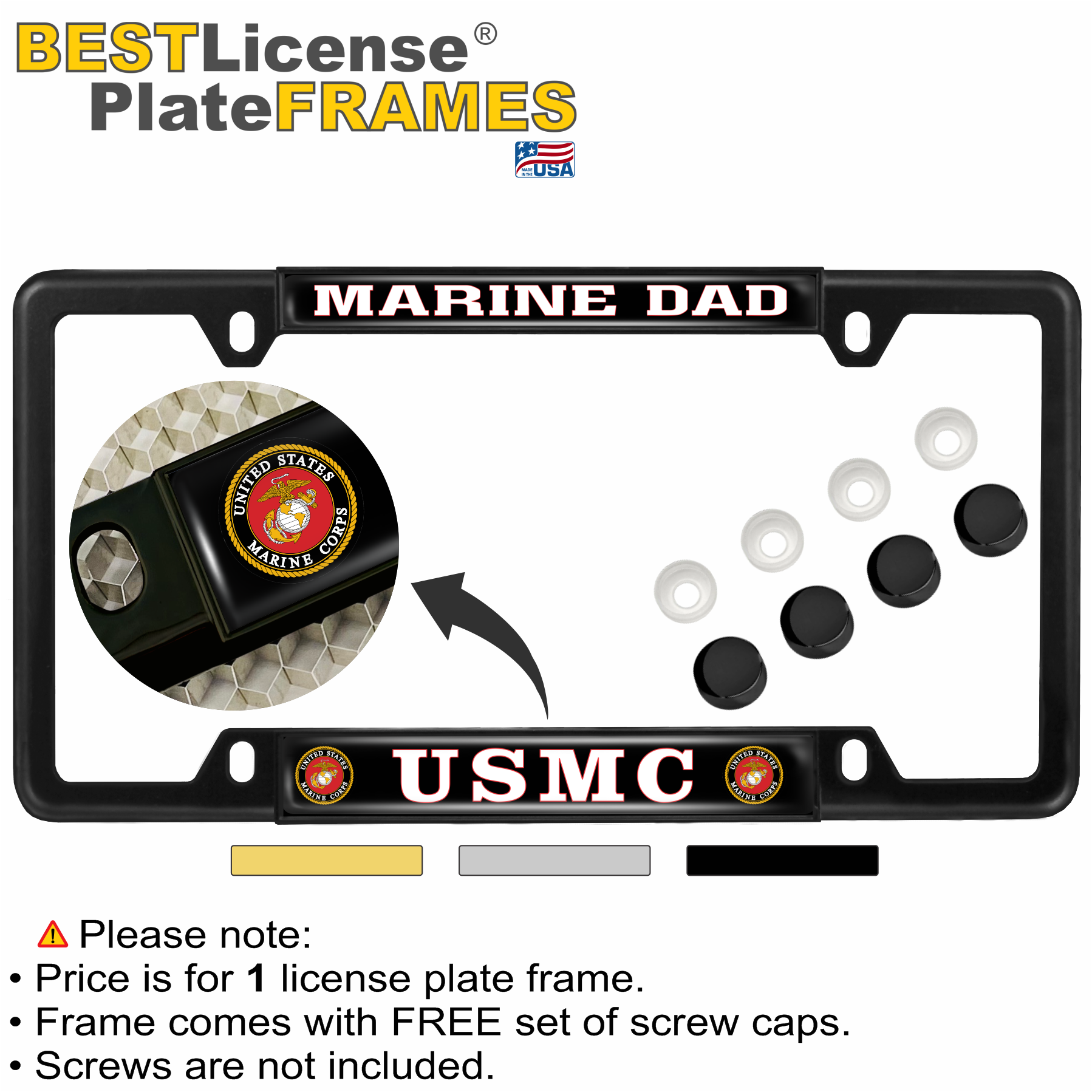 [Officially Licensed USMC Product] - Marine Dad USMC - Custom Domed ...