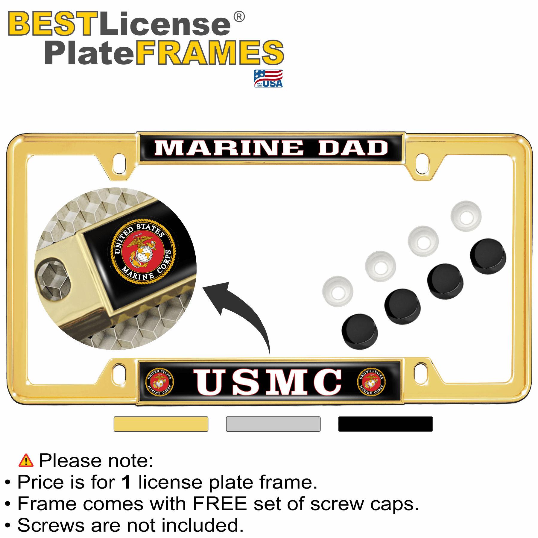 [Officially Licensed USMC Product] - Marine Dad USMC - Custom Domed ...