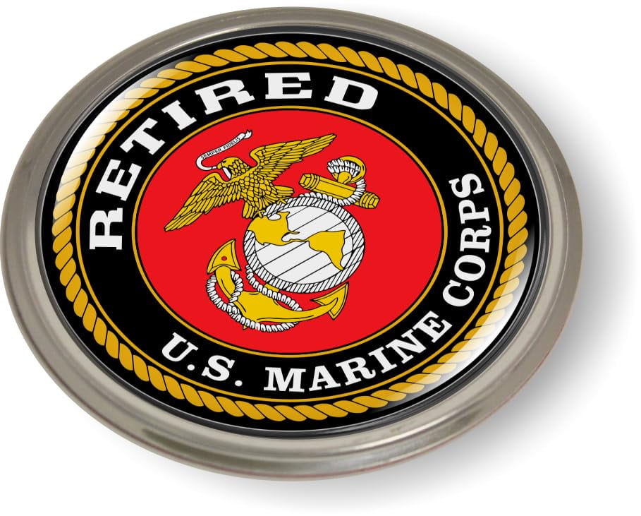 BestLicensePlateFrames - US Marine Corps Retired, USMC 3D Domed CAR ...