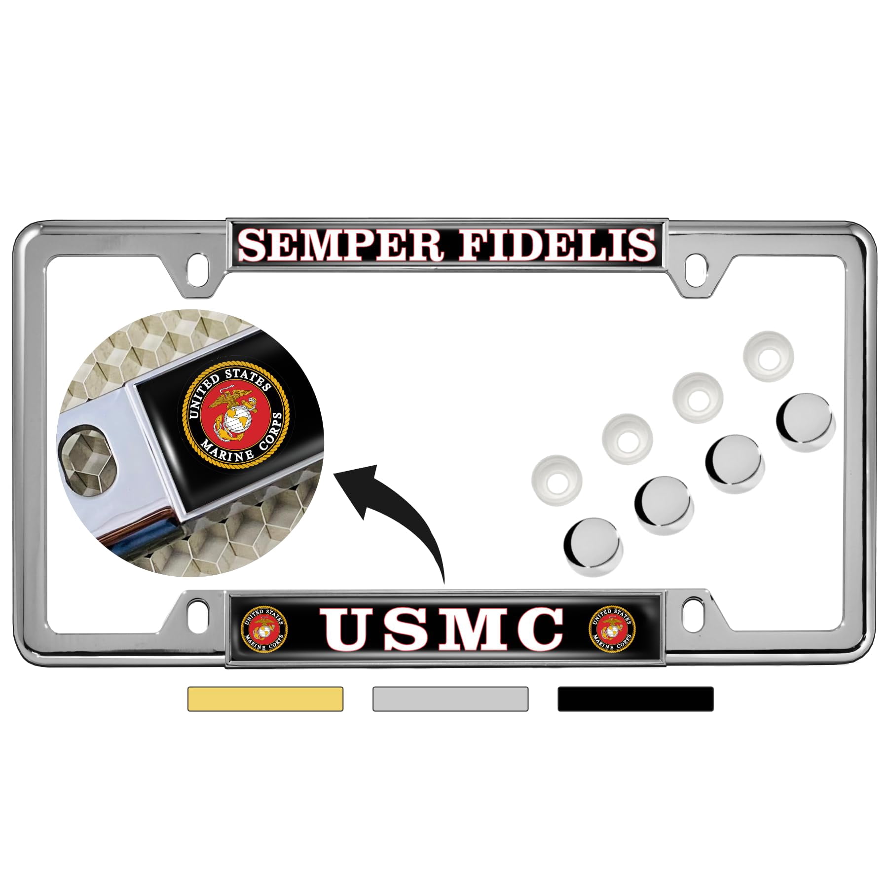 Officially Licensed U.S. Marine Corps Personalized Thin Top 4-Hole ...