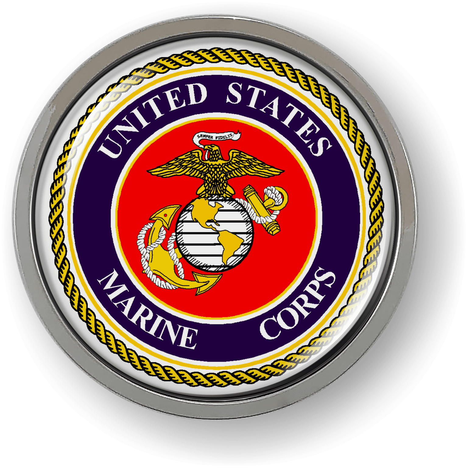 [Officially Licensed USMC Product] - US Marine Corps 3D Domed Patriotic ...