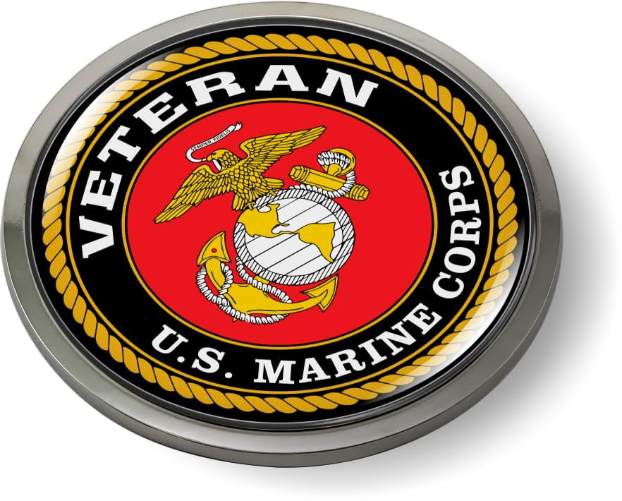 BestLicensePlateFrames - US Marine Corps Veteran, USMC 3D Domed CAR ...