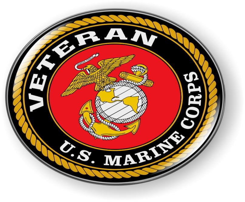[Officially Licensed Product] - USMC Veteran 3D Domed CAR Emblem Badge ...