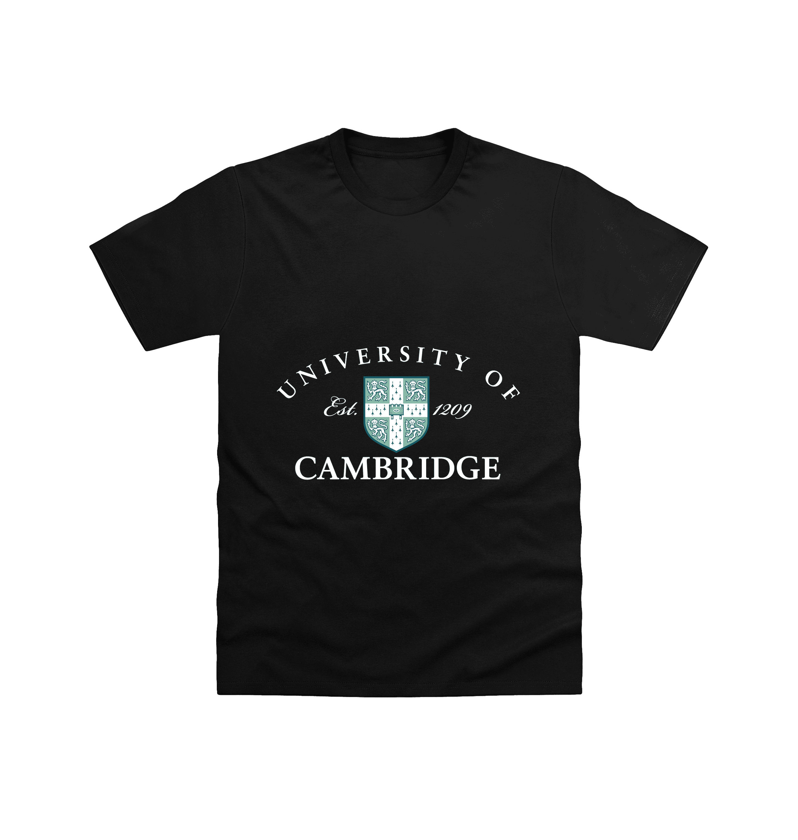 Officially Licensed University Of Cambridge Est 1209 Unisex Black T ...