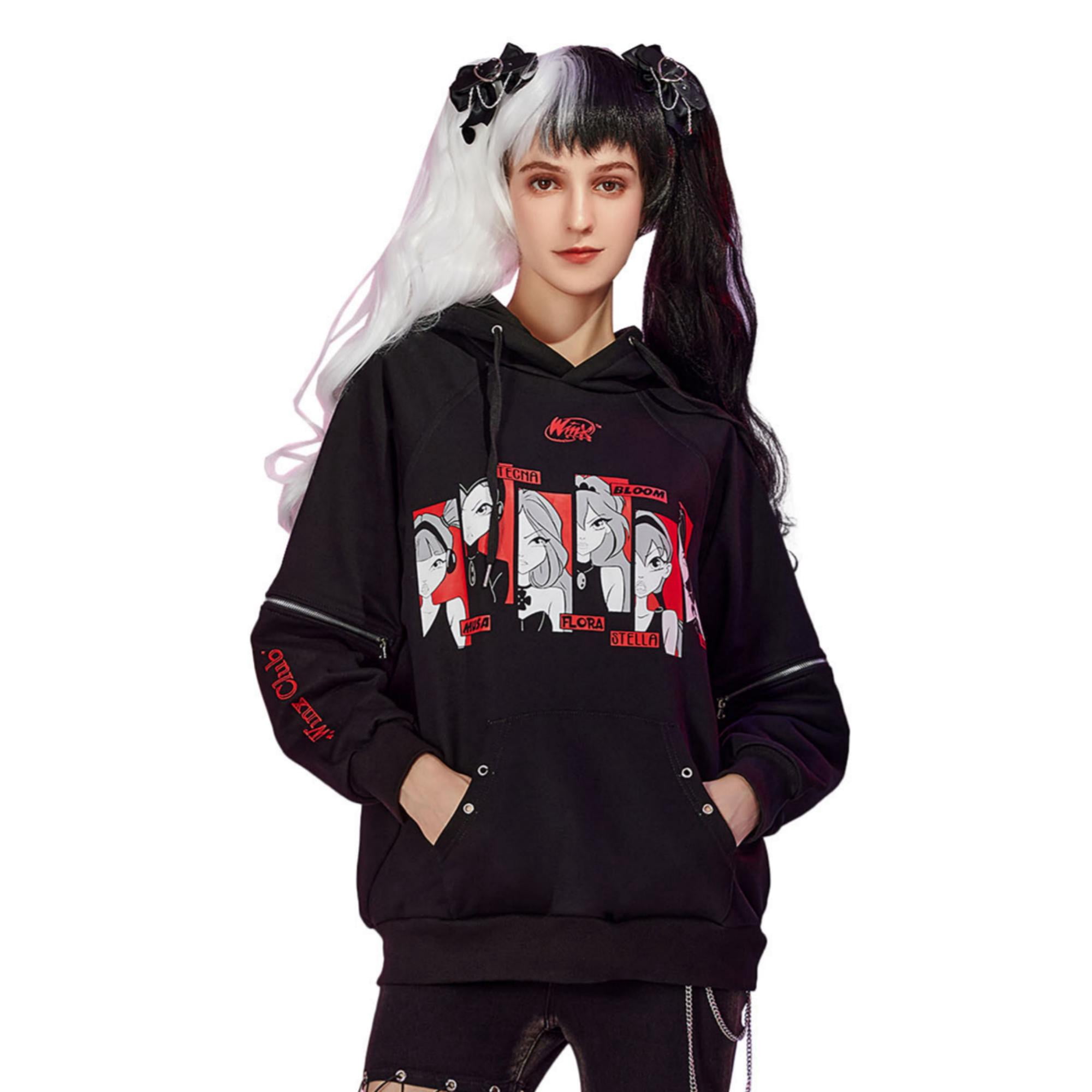 [Officially Licensed] Winx Club Women's Black Hoodie Winx Girls Print ...