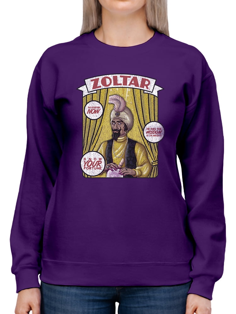 Officially Licensed Zoltar Fortune Teller Graphic Women's Sweatshirt ...
